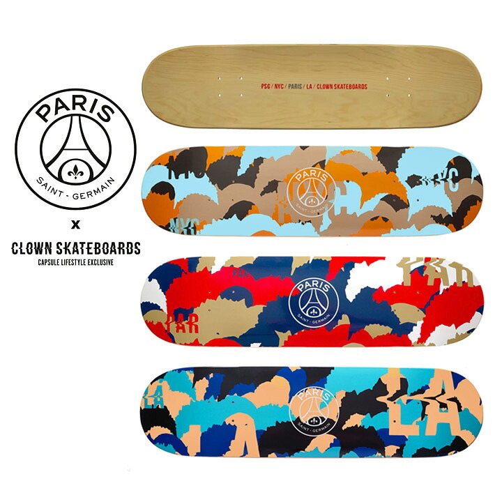 【楽天市場】Clown Skateboards x Paris Saint-Germain PSG / クラウン スケートボード × パリ ...