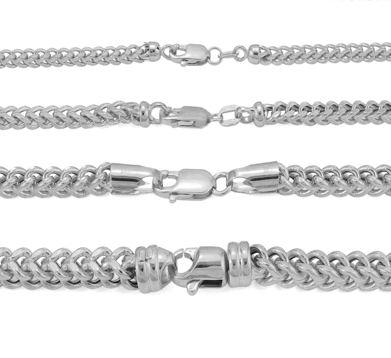 【楽天市場】【送料無料】10K ホワイト ゴールド フランコ 約2mm 約61cm ネックレス ロープ チェーン JOERODEO ...