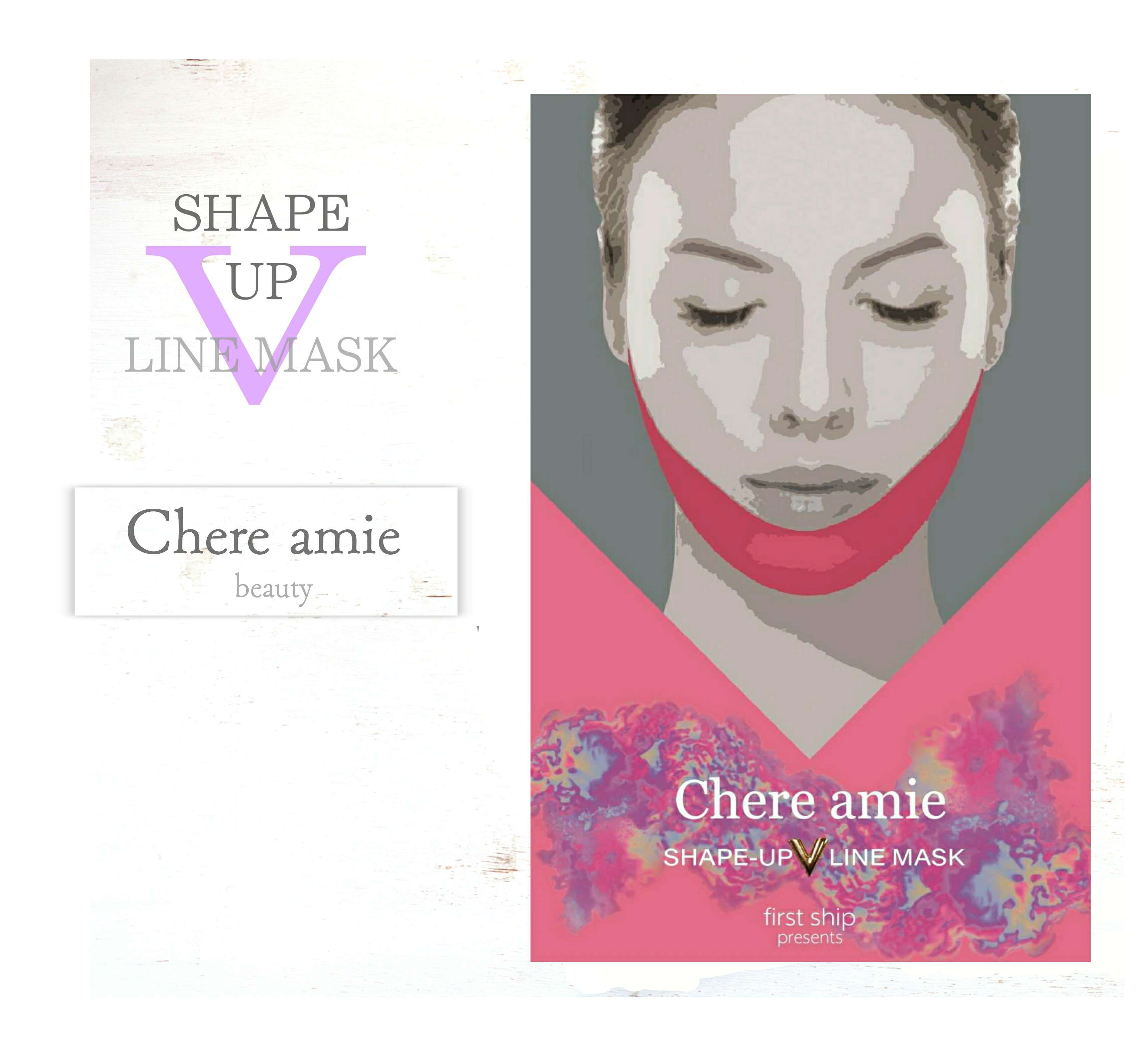 【楽天市場】Chere amie shape up V Mask シェールアミーVマスク 1パック(1回分) シェイプアップマスク 30分で ...