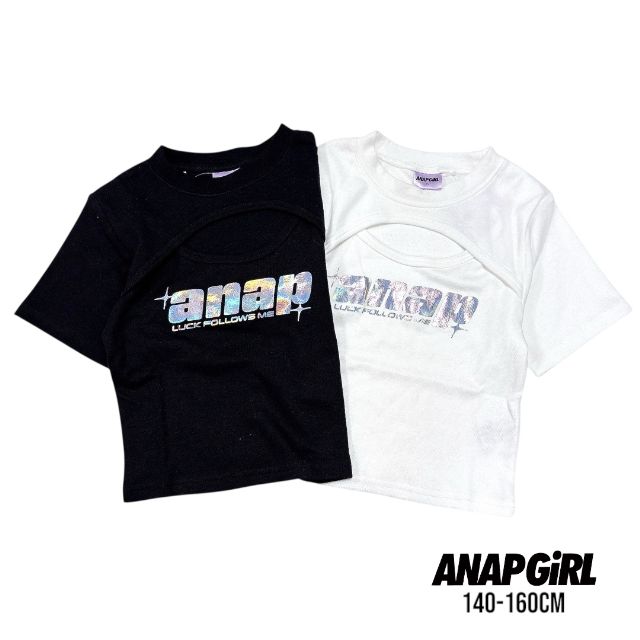 【楽天市場】【2025春夏新作】ANAP GIRL 【キッズお揃い】シルバーロゴプリントミニトップス No.913-7674（ アナップガール 子供服 女の子 キッズ トドラー ジュニア ...