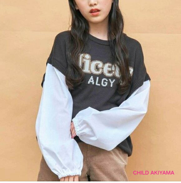 【楽天市場】ALGY Algy algy アルジー アルジィ【2022秋冬】シャツ袖 ドッキングニット413012【当店オススメ】：チャイルドアキヤマ