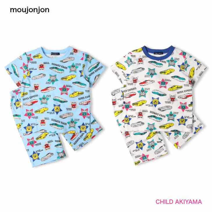 【楽天市場】【SALE 30%OFF】moujonjonムージョンジョン'24SSJR新幹線電車総柄半袖パジャマB33799 [売れ筋]：チャイルドアキヤマ