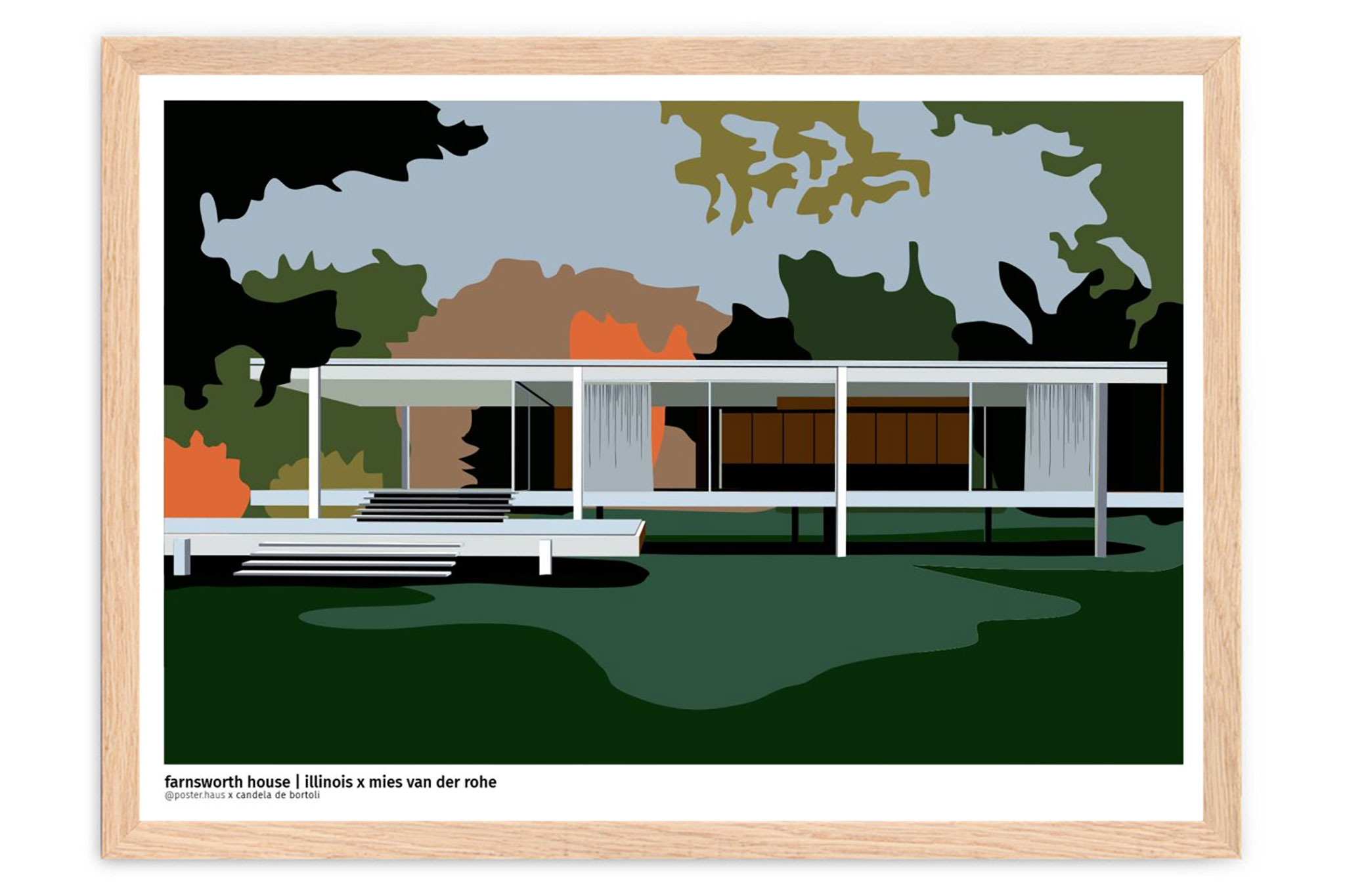 【楽天市場】Poster & Frame アートポスター A3 Farnsworth house-Day 北欧 インテリア おしゃれ 人気 アートプリント 高品質 サイズ 送料無料 壁掛け ...
