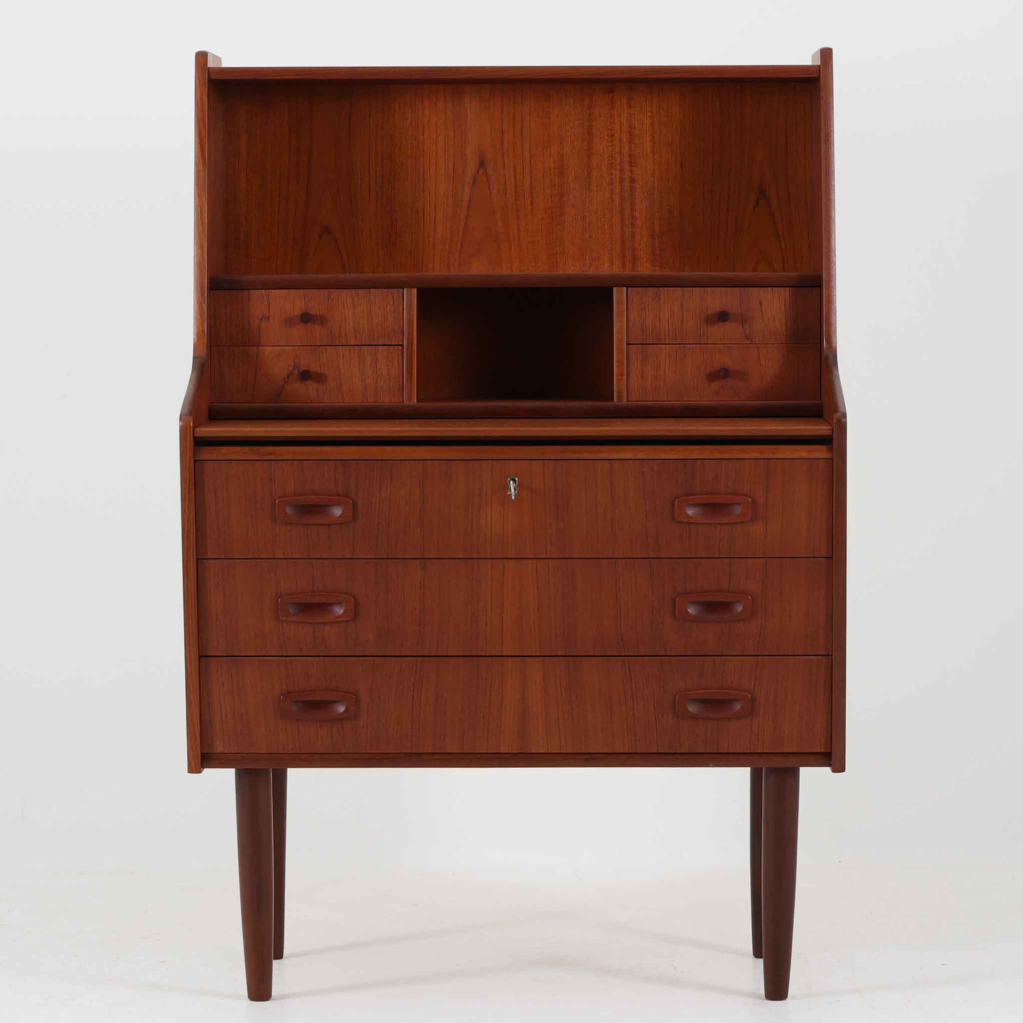 【楽天市場】Egon Jensen ライティングビューロ 鏡付き チーク 幅82cm Hanbjerg Mobelfabrik デンマーク製 北欧ビンテージ家具 収納家具 書斎机 木製ビューロ ...