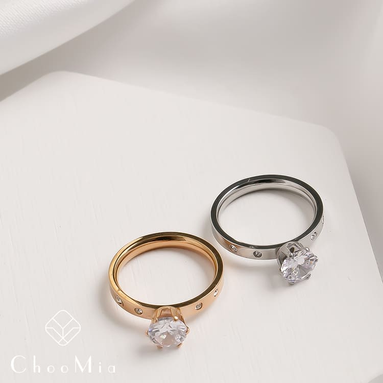 【楽天市場】リング 7号 5ジルコニア ステンレス 18KGP 18金メッキ 普段使い 大人 シンプル カジュアル：ChooMia（チュミア）