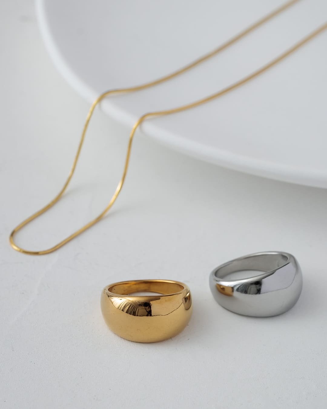 【楽天市場】リング ボリューム ぷっくり大きいサイズ ユニセックス レディース メンズ ステンレス 18KGP 18金メッキ シンプル 大人 普段使い カジュアル：ChooMia（チュミア）