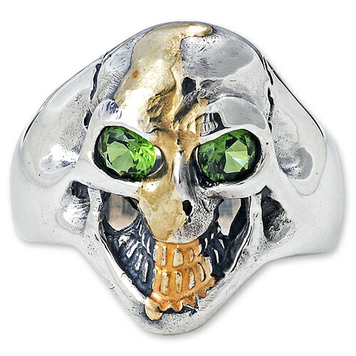 【楽天市場】【BILL WALL LEATHER ビルウォールレザー Ring リング】ヴィンテージスカルリングw/ストーンアイw/ゴールドサ ...