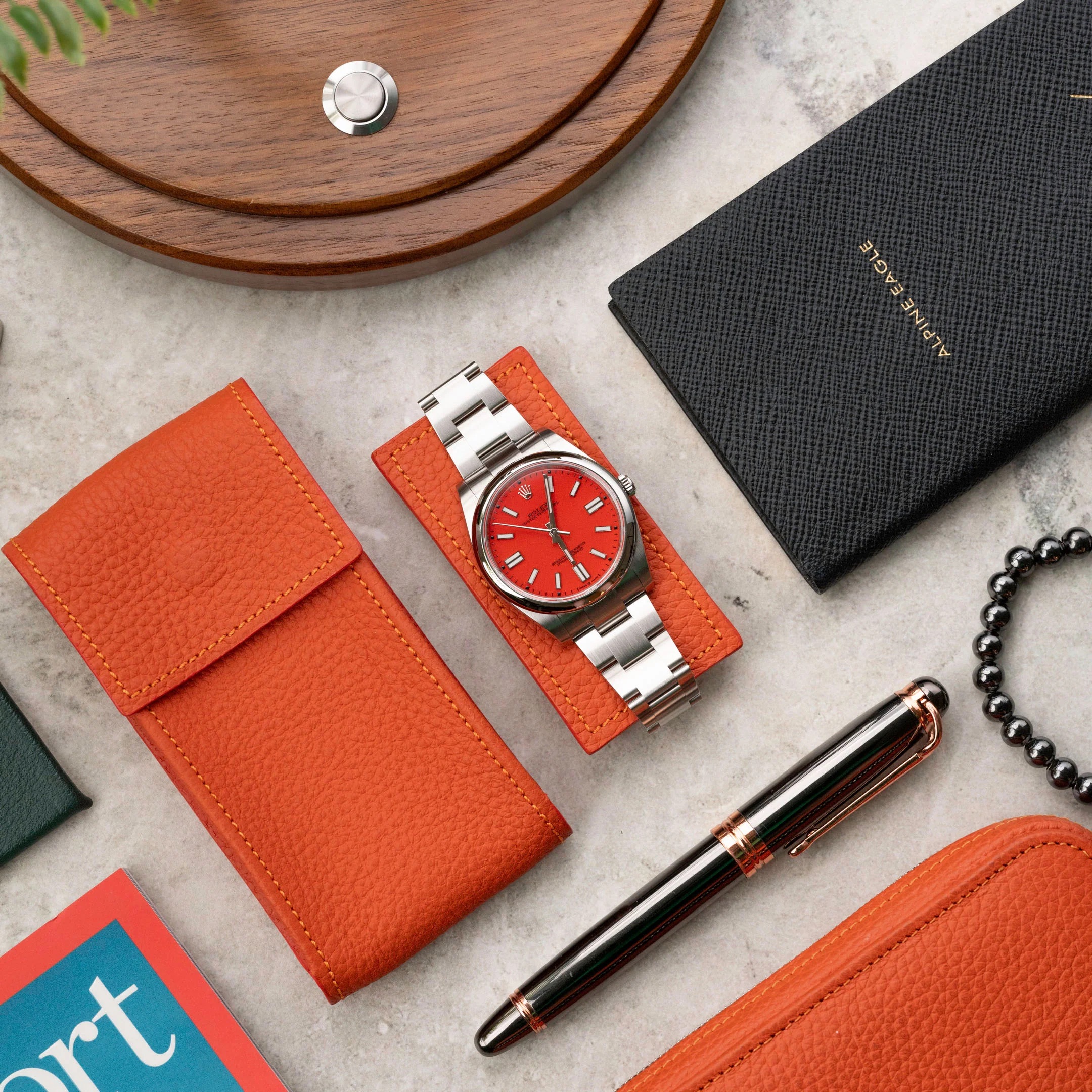 【楽天市場】IFLW ウォッチポーチ 1本用 Tangerine Leather WATCH POUCH（タンジェリン）IFLWatches ...