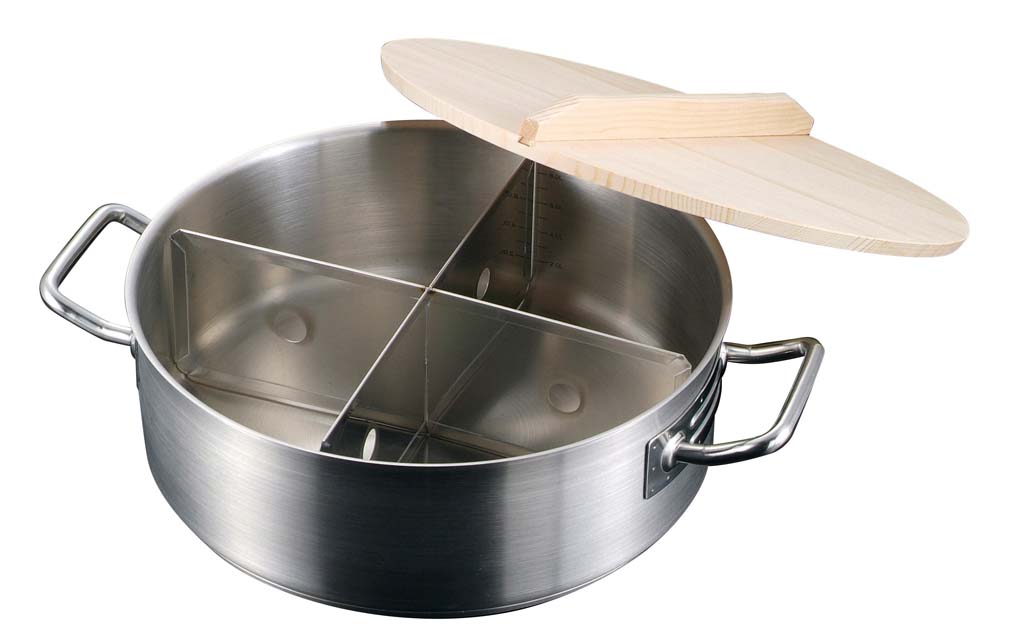 【楽天市場】【ポイント20倍】EBM 18-8 電磁丸型 おでん鍋(4ツ仕切) [江部松商事] おでん鍋EBM vol.24[1094-3]加熱調理器：厨房の達人