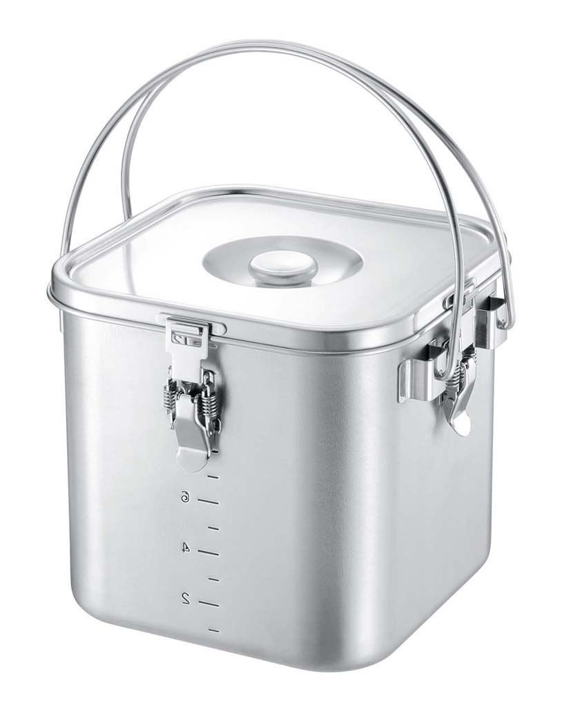 【楽天市場】【ポイント20倍】K IH対応 19-0 角型給食缶(目盛付)20cm [本間製作所] 食缶EBM vol.24[687-5]運搬・ケータリング：厨房の達人