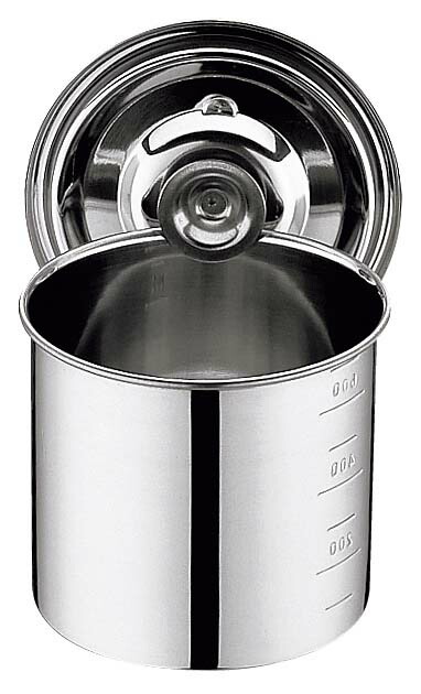 【楽天市場】【ポイント20倍】UK 18-8 キッチンポット 目盛付 17cm 手無 蓋無 [三宝産業] キッチンポットEBM vol.24[636-3]ストックポット・保存容器：厨房の達人