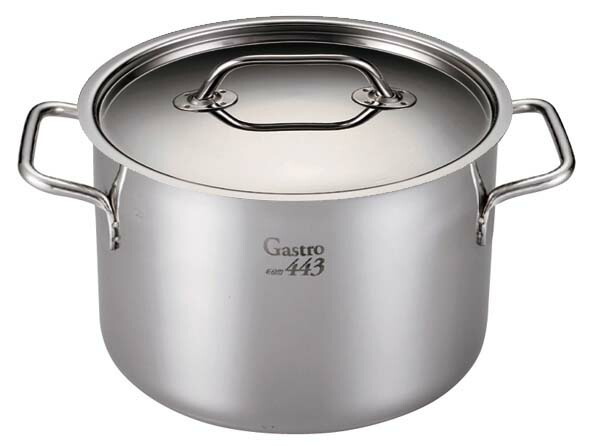 【楽天市場】【ポイント20倍】EBM Gastro 443 半寸胴鍋(蓋付)22cm [江部松商事] 寸胴鍋EBM vol.24[91-2]IH・ガス兼用鍋：厨房の達人