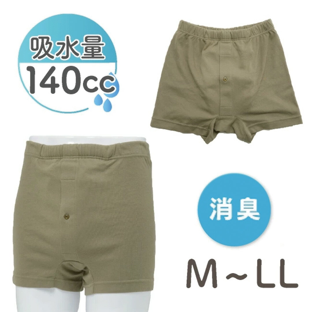 【楽天市場】【20日24h限定 P5倍】失禁パンツ 男性用 トランクス 綿 紳士 メンズ 140cc 140ml 大容量 中失禁 尿漏れ 尿もれ 尿モレ 対策 パンツ 下着 吸水パンツ 安心 ...