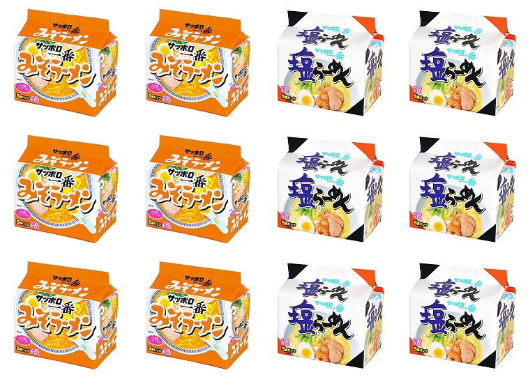 【楽天市場】【送料無料】【合計60食】【塩と味噌の2種】サッポロ一番しおラーメン5個パックパックサッポロ一番みそラーメン5個パック袋ラーメン ...