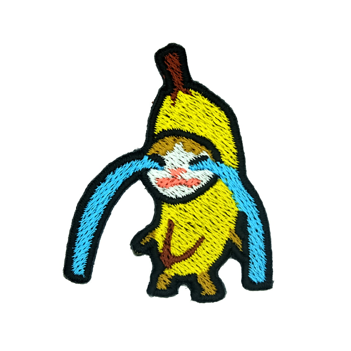 【楽天市場】猫ミームのアイロンワッペン 総刺繍 猫マニ cat meme 泣くバナナ猫：chumbox楽天市場店