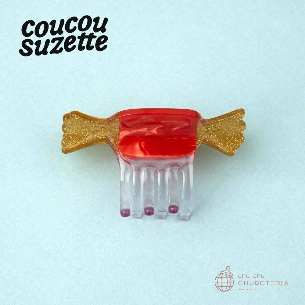 【楽天市場】【Coucou Suzette】Red Christmas Candy Mini Hair Claw / ククシュゼット クク ...