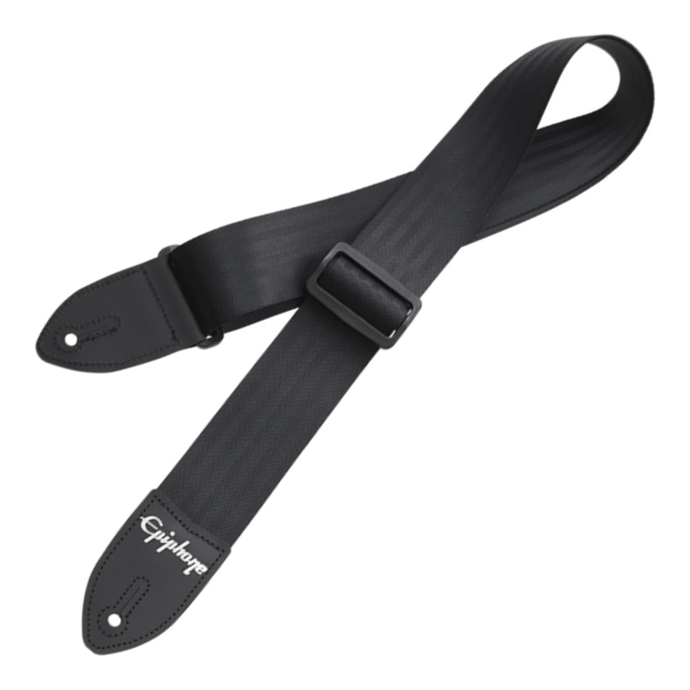 【楽天市場】エピフォン EPIPHONE AEST-SBLK SEATBELT GUITAR STRAP BLACK ギターストラップ ...
