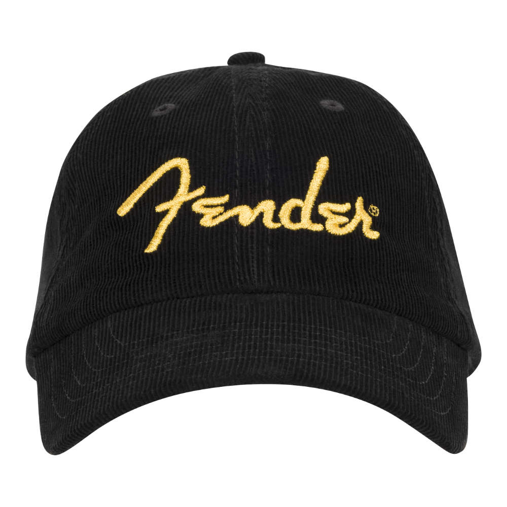 【楽天市場】Fender フェンダー Gold Spaghetti Logo Corduroy Baseball Hat Black One ...