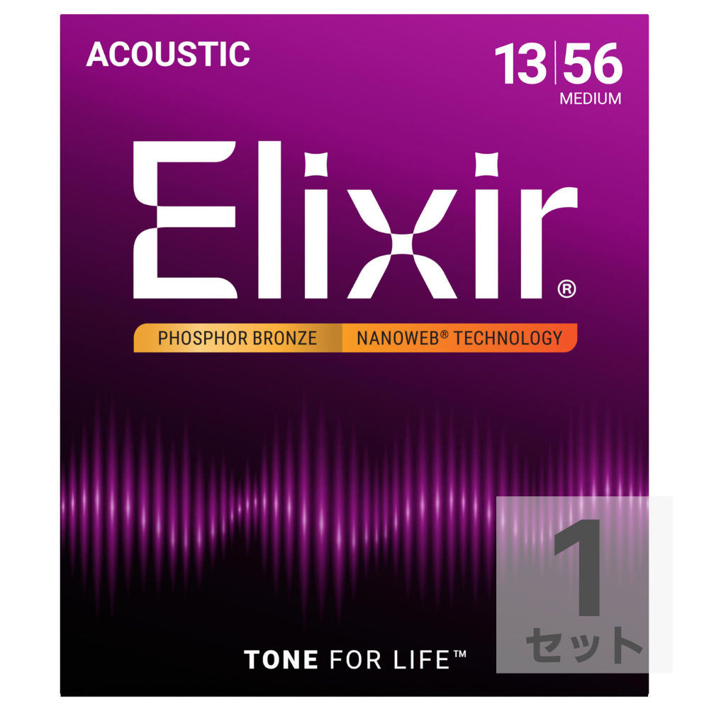 【楽天市場】エリクサー ELIXIR 16102 PHOSPHOR BRONZE NANOWEB Medium 13-56 アコースティック ...
