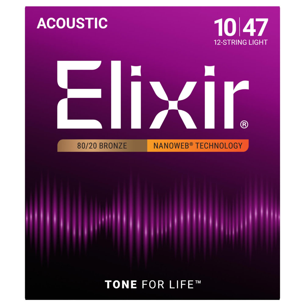 【楽天市場】エリクサー ELIXIR 11152 ACOUSTIC NANOWEB Light 10-47 12弦アコースティックギター弦 ...