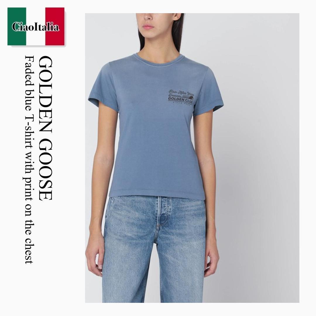 【楽天市場】【数量限定・在庫限り・早い者勝ち！】 ゴールデングース / Golden Goose Faded Blue T-Shirt ...