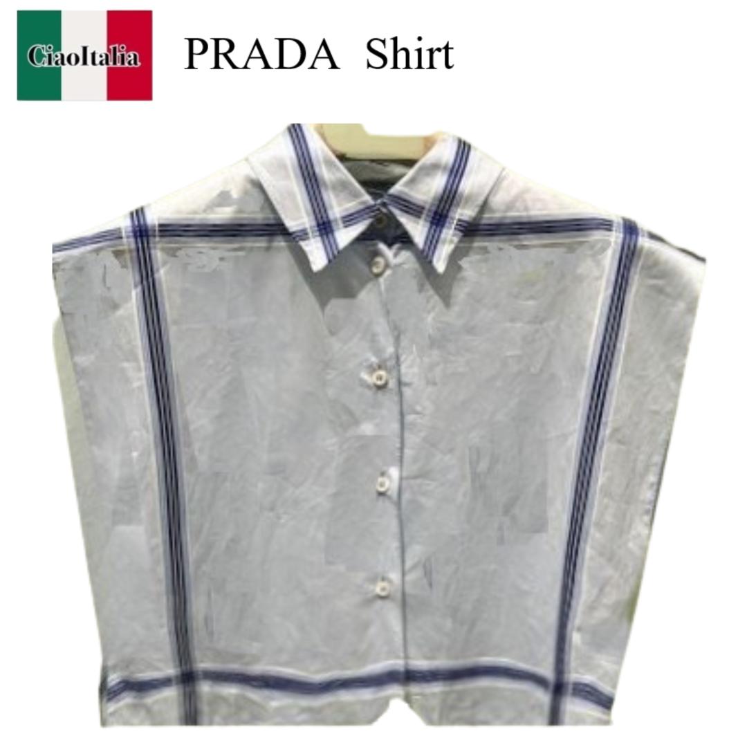 【楽天市場】【数量限定・在庫限り・早い者勝ち！】 プラダ / Prada Checked Cropped Cotton Shirt ...