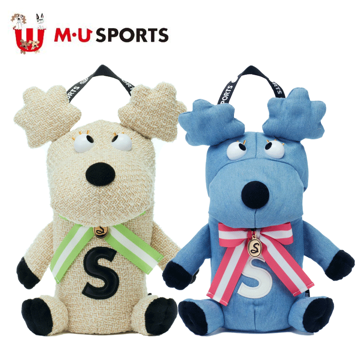 【楽天市場】MU SPORTS MU スポーツ ミックスツイードとデニム SHUSHUぬいぐるみ型ポーチ ゴルフバッグ 703J2018 ...