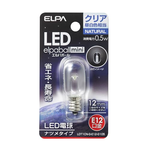 【楽天市場】エルパ (ELPA) LEDナツメ形 LED電球 照明 E12 100V 昼白色 屋内用 LDT1CN-G-E12-G105：Ciel de neige