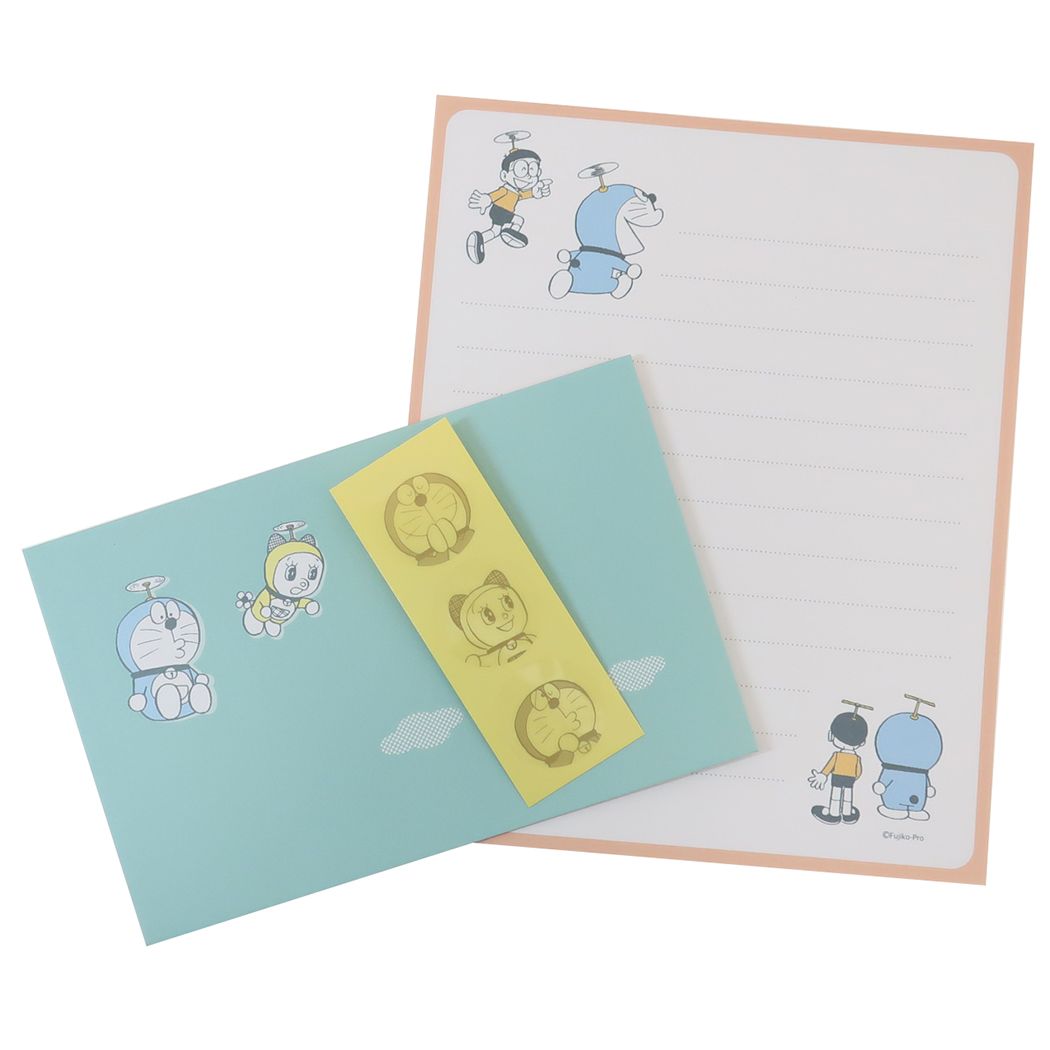 【楽天市場】ドラえもん レターセット 手紙セット タケコプター 藤子F不二雄 Green Flash 便箋＆封筒 アニメキャラクター グッズ メール便可 シネマコレクション：キャラクターの ...
