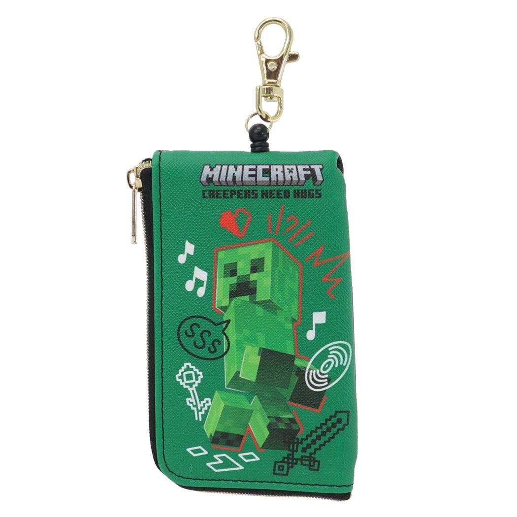 【楽天市場】マインクラフト 定期入れ キーケース付きパスケース パス＆キーケース リール付きパスケース クリーパー Minecraft ケイカンパニー 鍵ケース ICカードケース ゲーム ...