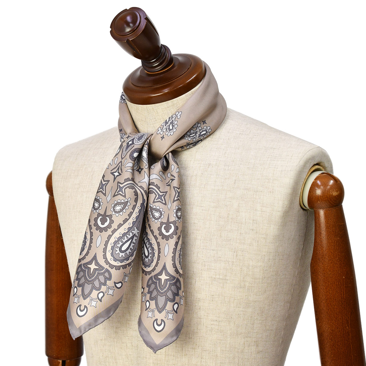 【楽天市場】PAOLO ALBIZZATI【パオロアルビザッティ】ネッカチーフ BA2064 3 シルク ペイズリー ベージュ：CINQUE ...