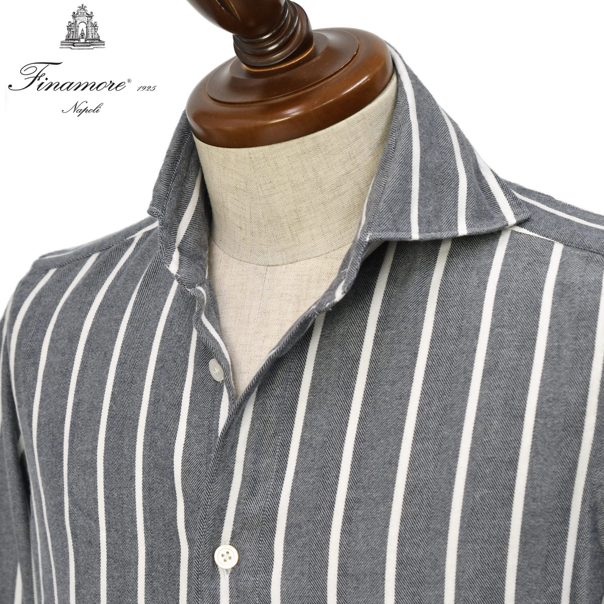 【楽天市場】【ポイント5倍キャンペーン】Finamore【フィナモレ】シャツ PIERO BALI A5092 1 コットン リヨセル 白抜き ...