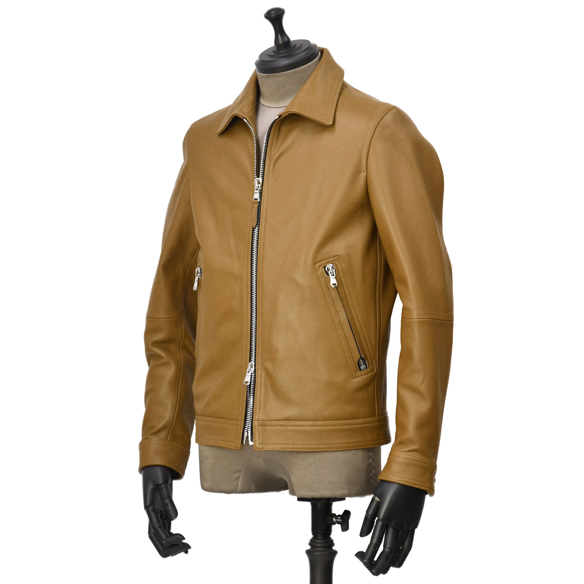 【楽天市場】EMMETI【エンメティ】襟付きシングルライダースジャケット GIACOMO SP LAMB SKIN NAPPA SENAPE ジャコモ ラムレザー キャメル：CINQUE un ...
