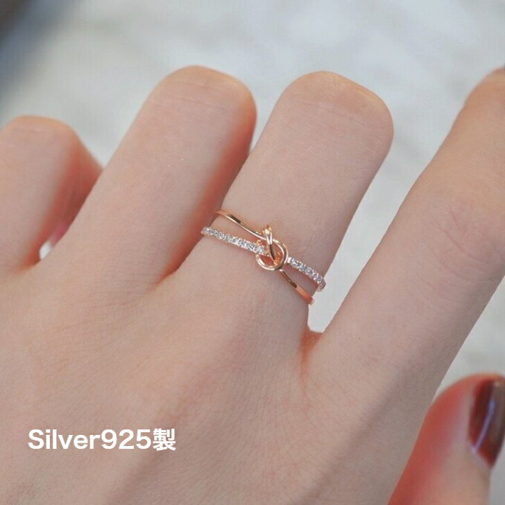 【楽天市場】【送料無料】 バージョンアップ リング 指輪 純銀 レディース つけっぱなし 金属アレルギー対応 S925 ピンクゴールド 錆びない 結び目 ノット 錆びないピンキーリング ...