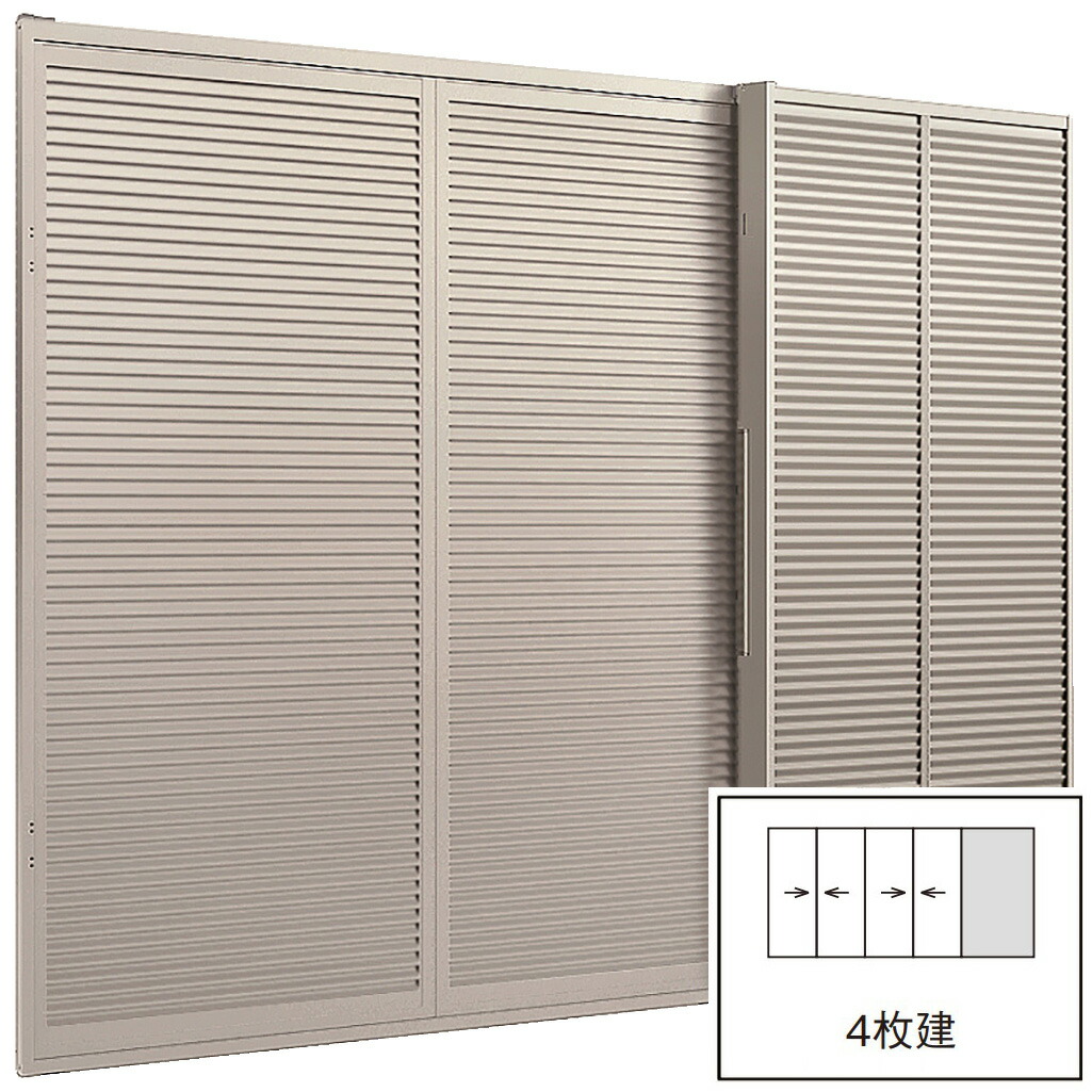 【楽天市場】セレクトサッシPG 雨戸付引き違い 4枚建て(雨戸4枚) 半外付型 鏡板付 一般複層ガラス仕様 366224 W：3,700mm ...
