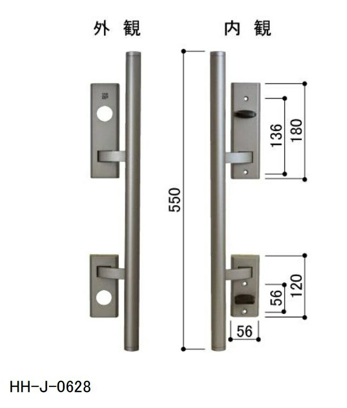 【楽天市場】プッシュプルハンドル / バータイプ 右勝手用 HH-J-0628 交換用 部品 YKK AP：Clair（クレール）楽天市場店
