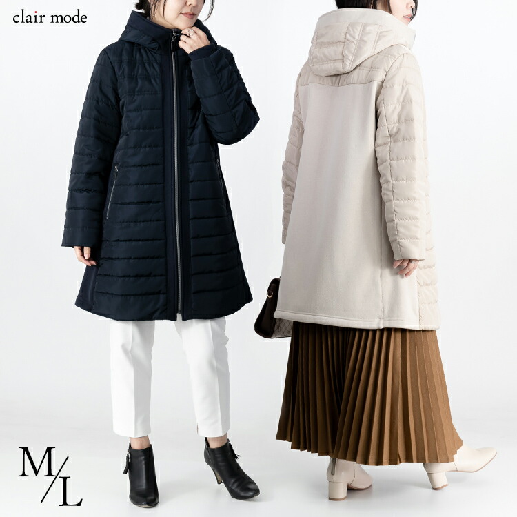 【楽天市場】★お盆クーポンやタイムセールあり★【送料無料/再入荷】 中綿×裏起毛コート 2色 M L 長袖 防風 レディースファッション アウター コート ロングコート 中わた 裏起毛 裏 ...