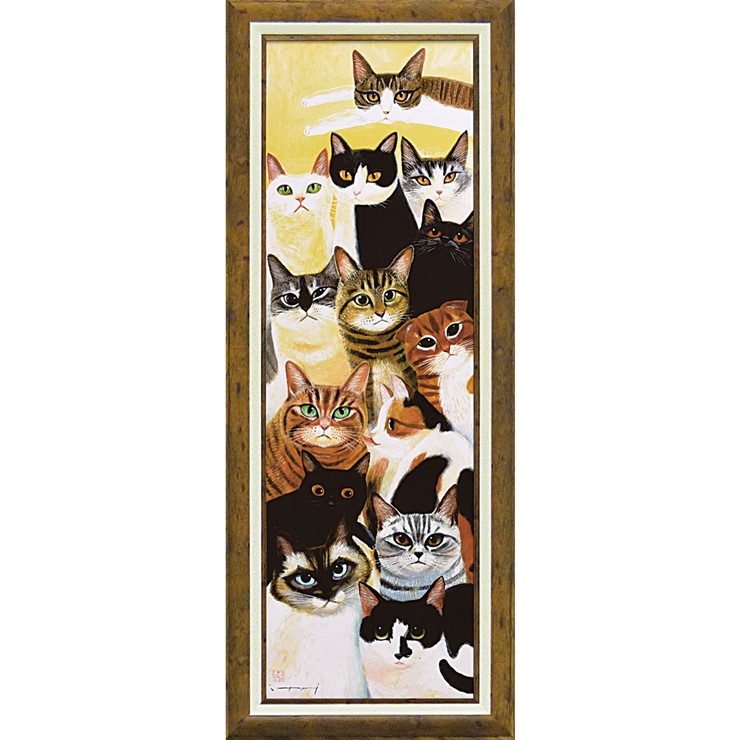 【楽天市場】絵画 版画 額縁 おしゃれ 糸井忠晴 アートフレーム「ねこ集会」 IT-10101：照明 おしゃれ 家具 通販 クラセル