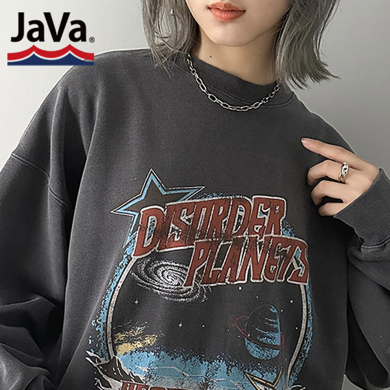 【楽天市場】\まとめ買い3点以上で10％OFF／ 《java ジャバコラボ》 トップス スウェット レディース 裏起毛 ヴィンテージ ライク プリント ピグメント プルオーバー ユニセックス ...