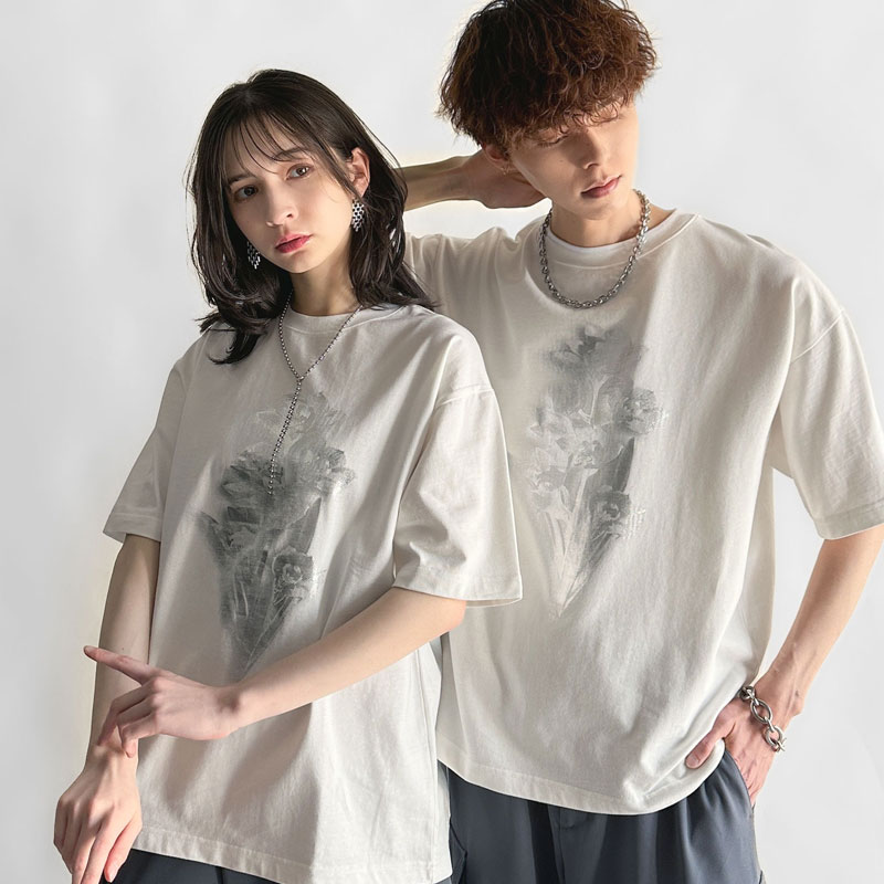 【楽天市場】【Classical Origin】 メンズ Tシャツ 大きい サイズ 半袖 トップス カットソー おしゃれ フラワー柄 花柄 箔プリント綿 快適 シンプル 春 夏 2025SS ...