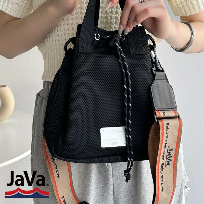【楽天市場】【今ならまとめ買い3点以上で5％OFF】 《java ジャバコラボ》 レディースバッグ その他 レディース スタイリッシュ 機能的 メッシュ素材 ジャガードテープ 2WAY 巾着 ...