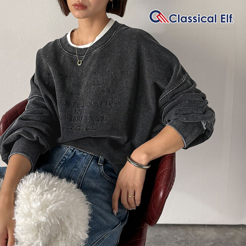 【楽天市場】\ 年末 セール まとめ買い がお得!! 3点購入でさらに15％OFF／ 【 クラシカルエルフ classical elf 】スウェット レディース トップス プルオーバー 刺繍 ...