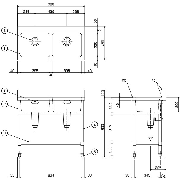 【楽天市場】BS2-094 マルゼン 二槽シンク BG有：厨房機器販売クリーブランド
