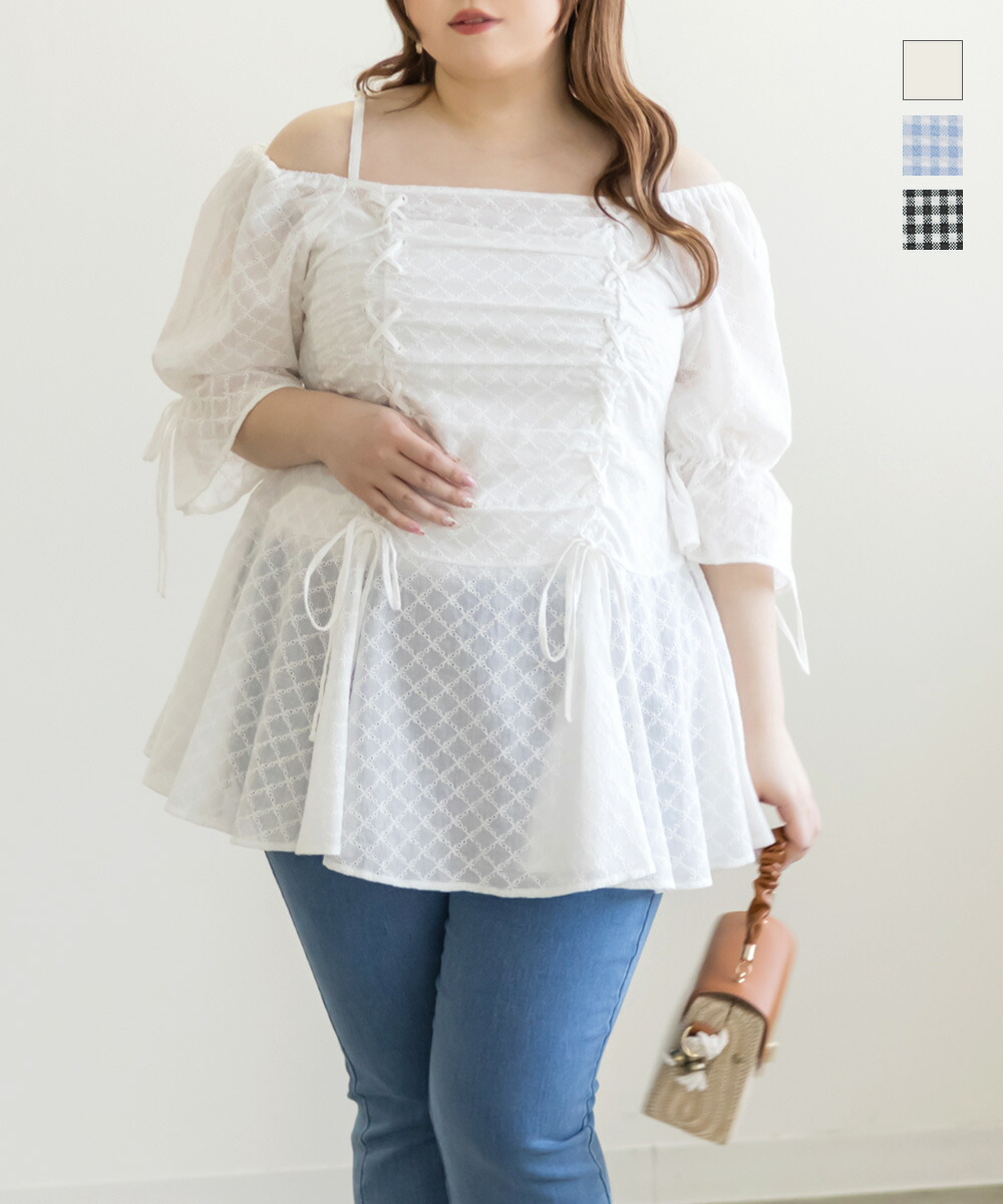 【楽天市場】大きいサイズ レディース CLETTEオリジナル★レースアップ2WAYチュニックブラウス 【LLサイズ・3Lサイズ・4Lサイズ】【大きいサイズ・レディース】13号・15号・17号 ...