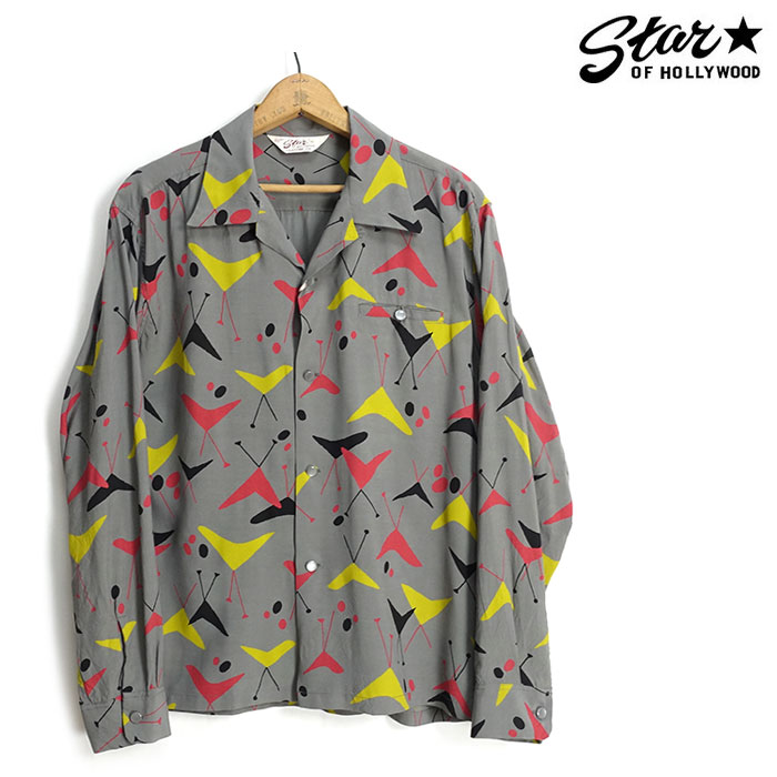 【楽天市場】スター オブ ハリウッド STAR OF HOLLYWOOD [SH29491] 長袖 レーヨンシャツ "ATOMIC ...