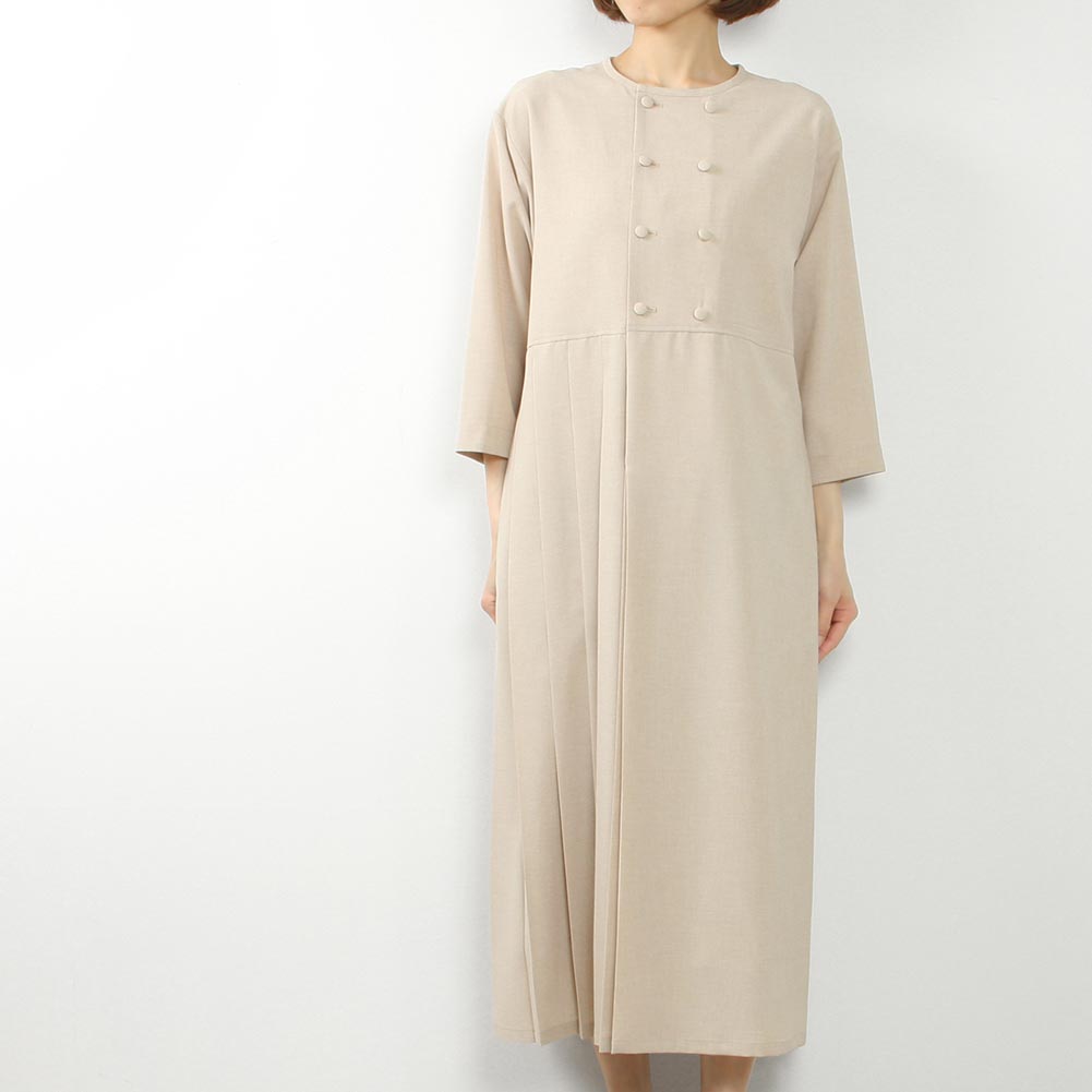 【楽天市場】GRANDMA MAMA DAUGHTER toro グランマママドータートロ ダブルボタンアシンメトリープリーツワンピース ...