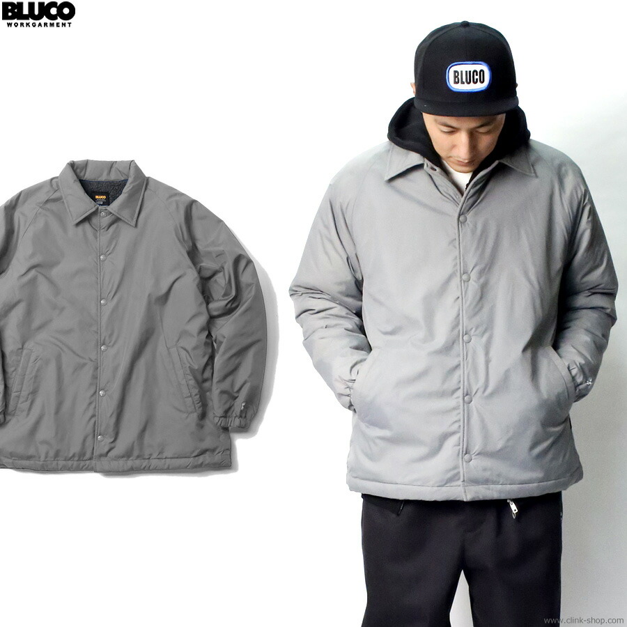 【楽天市場】BLUCO ブルコ 2024年秋冬新作 FALL WINTER コーチジャケット メンズ 秋冬用 ナイロン100％ グレー M-XL BLUCO NYLON COACH ...