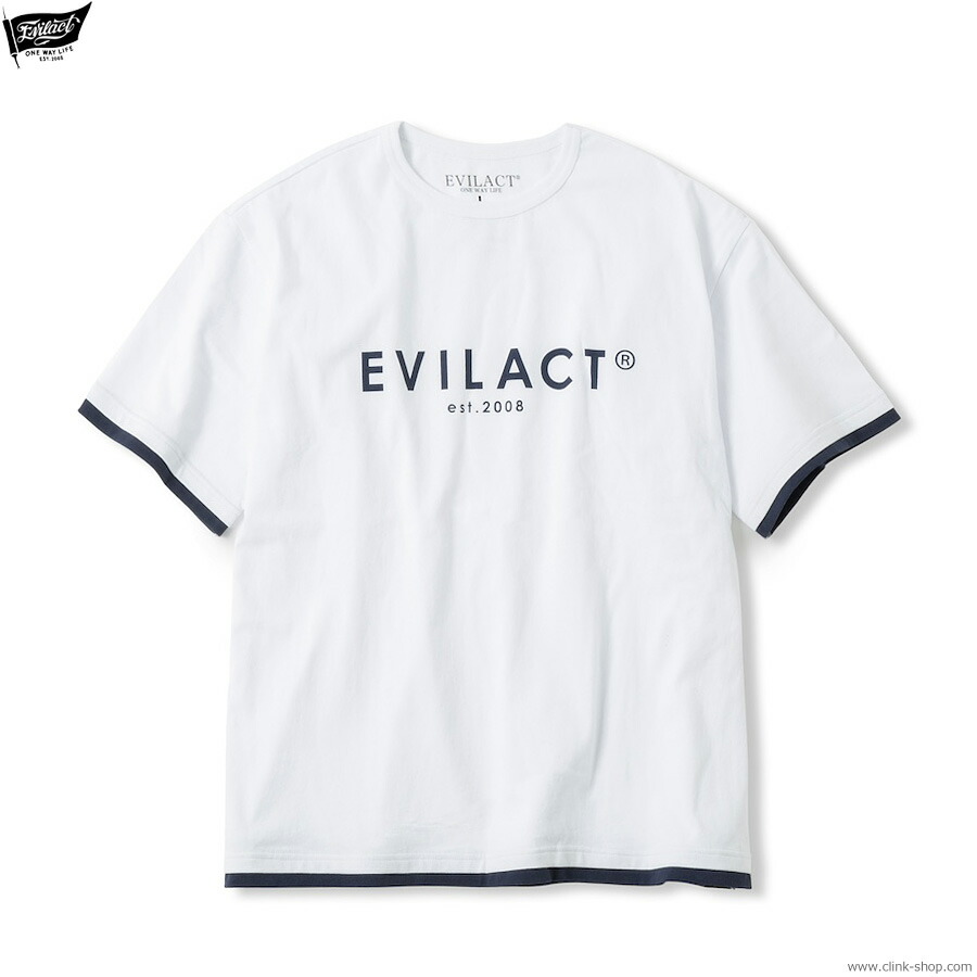 【楽天市場】EVILACT イーブルアクト 半袖Tシャツ メンズ オールシーズン 綿100％ ホワイト M-XL EVILACT LAYERD ...