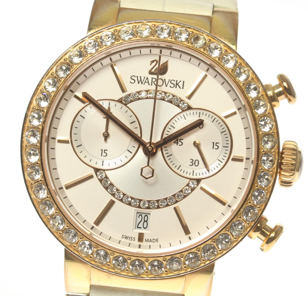 【楽天市場】箱保付き【SWAROVSKI】スワロフスキー シトラスフィア クロノグラフ 5080602 クォーツ レディース【中古】：CLOSER