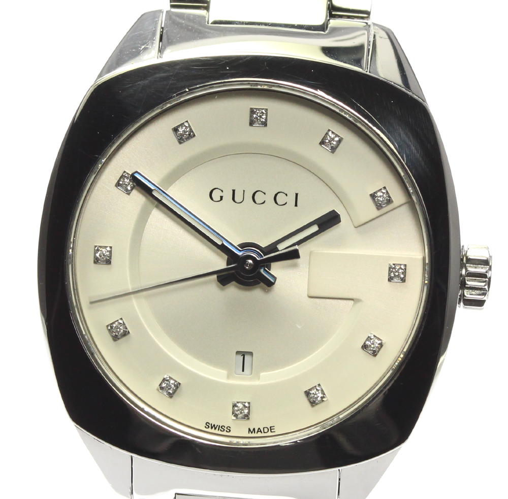 【楽天市場】良品★箱【GUCCI】グッチ 12Pダイヤ YA142504/142.5 クォーツ レディース【中古】：CLOSER